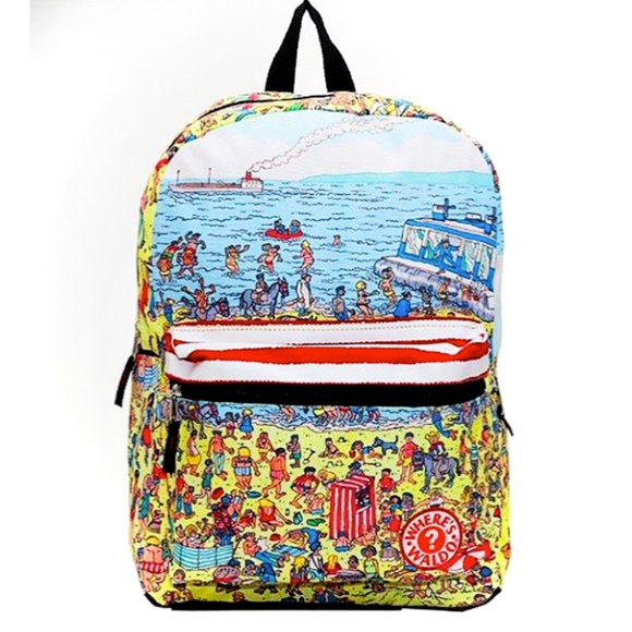 Bags | Wheres Waldo Limited Edition Vintage Beach Scene Backpack Nwt ...